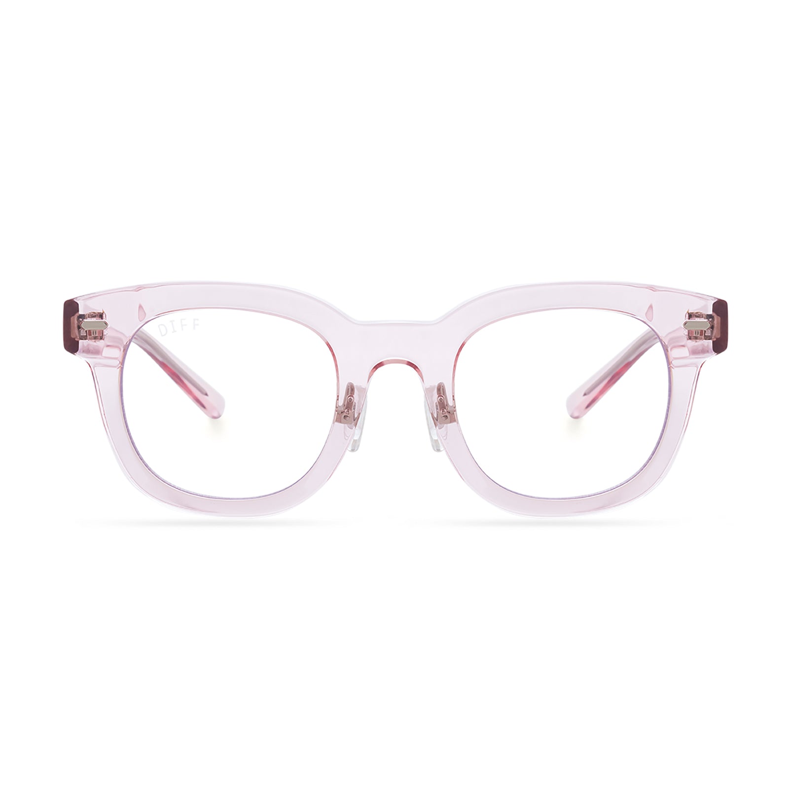 Summer Square Prescription Glasses | Light Pink Crystal | Diff Eyewear