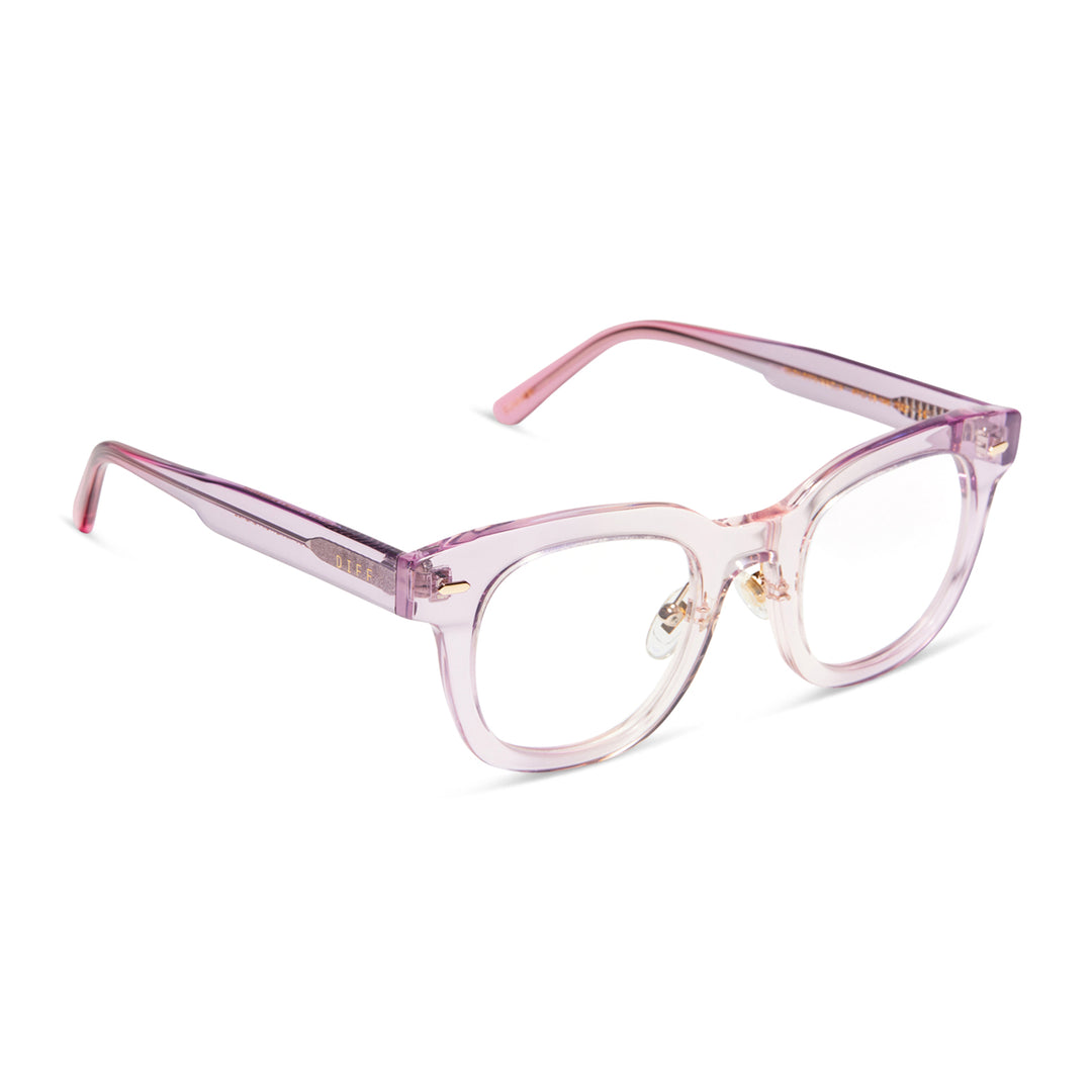 Summer Square Glasses | Rose Ombre & Clear | DIFF Eyewear
